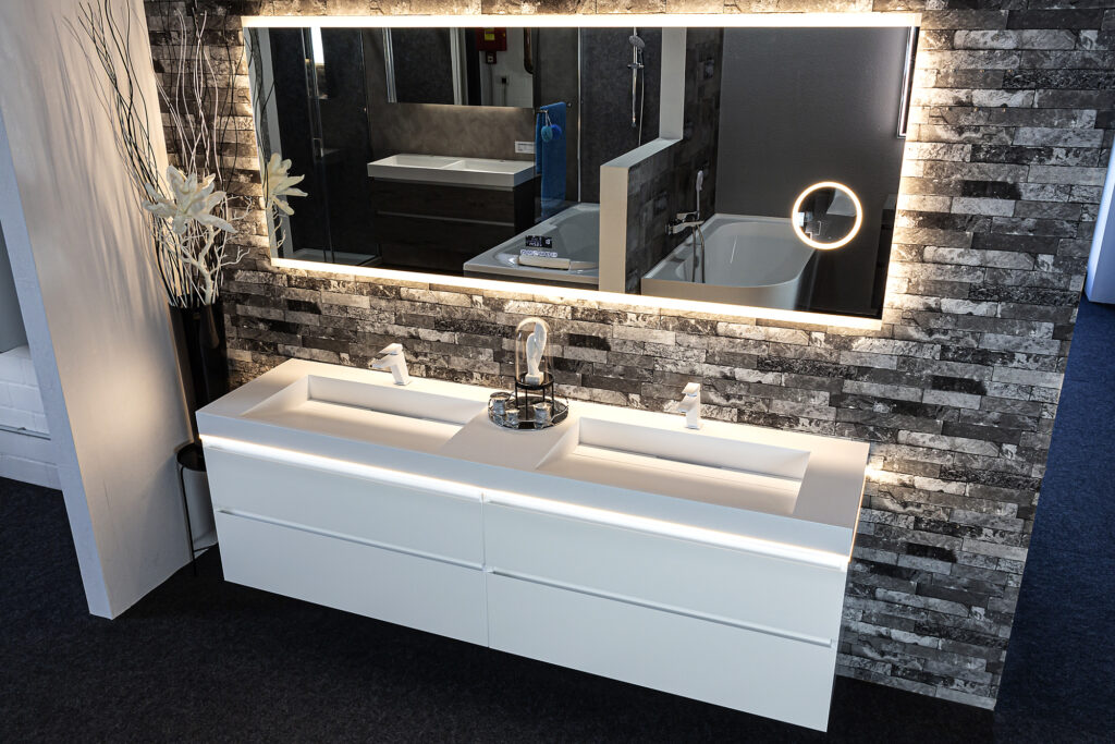 Exklusive Moderne Badmoebel - Doppelwaschtisch weiss - Adaxada GmbH